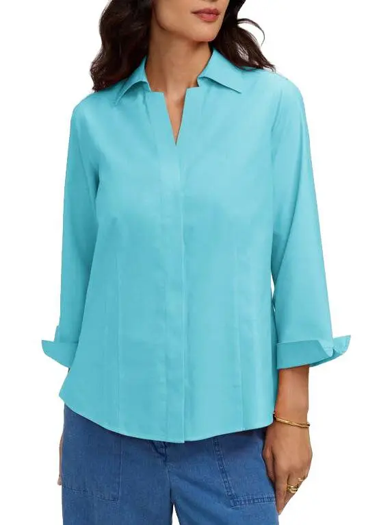 Foxcroft Taylor Fitted Non-iron Shirt - Capri Blue