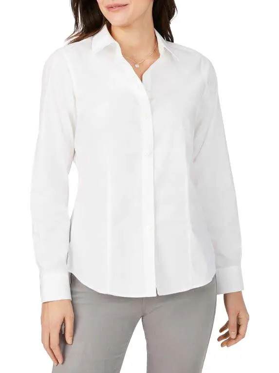 Foxcroft Dianna Non-iron Cotton Shirt - White