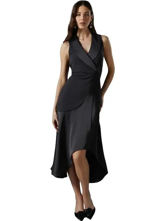 Coast Tux Sleeveless Midi Dress - Black