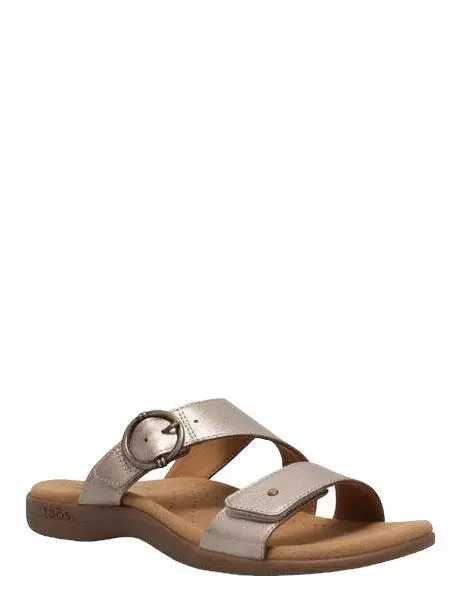 TAOS Westside Leather Slide Sandal - Champagne