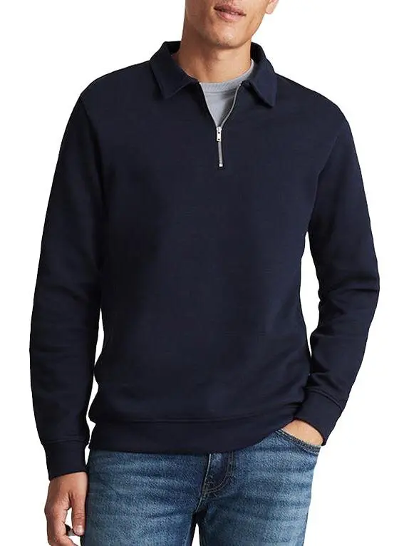 MAVI Relaxed Fit Half-zip Cotton Sweatshirt - Baritone Blue