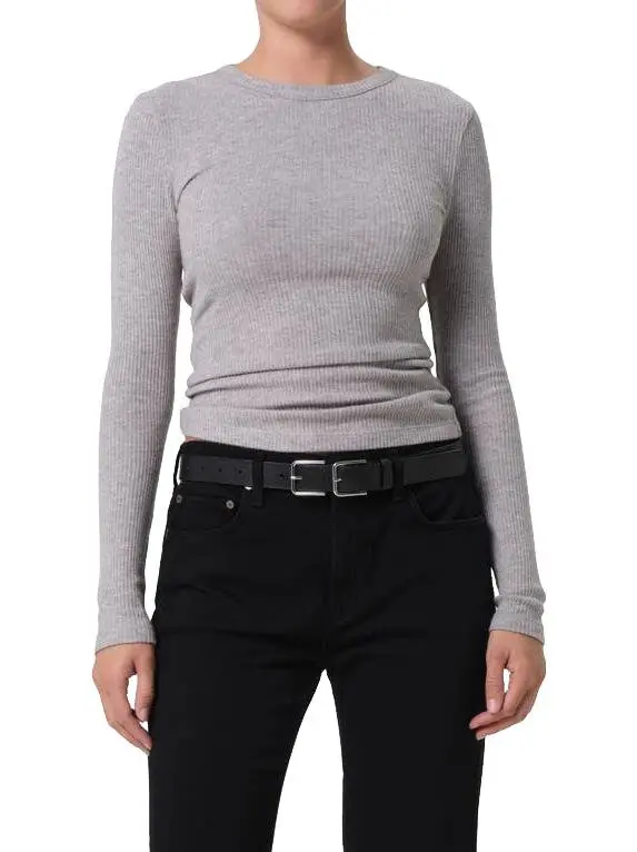 Citizens Of Humanity Bina Rib Crewneck Sweater - Heather Grey