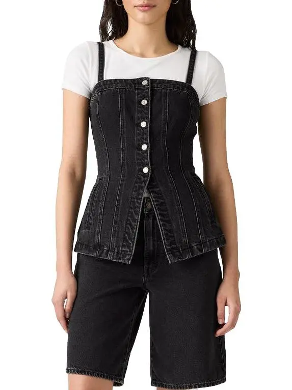 LEVI'S Tailored Denim Bustier Top - Open Mind Vest