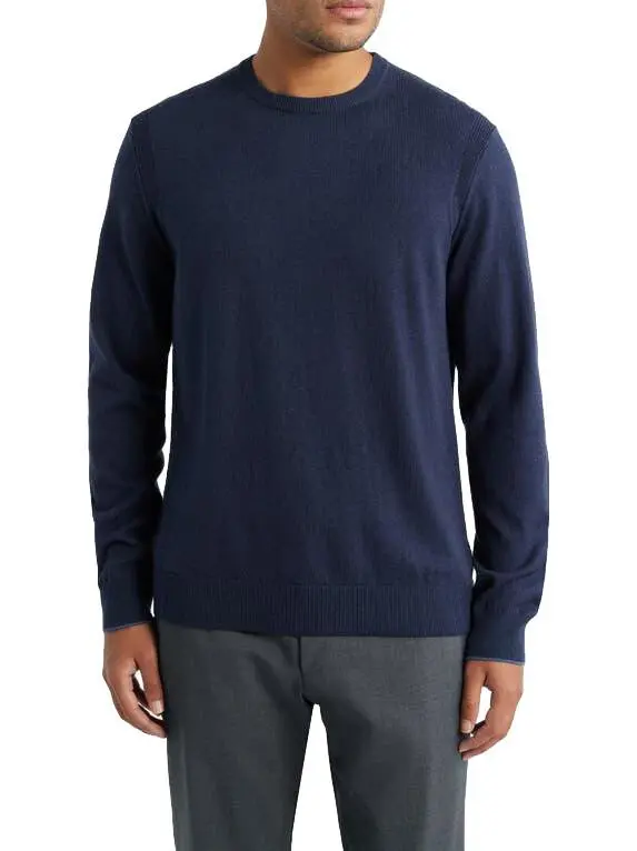 JACK VICTOR Grassi Cotton & Cashmere Crewneck Sweater - Navy