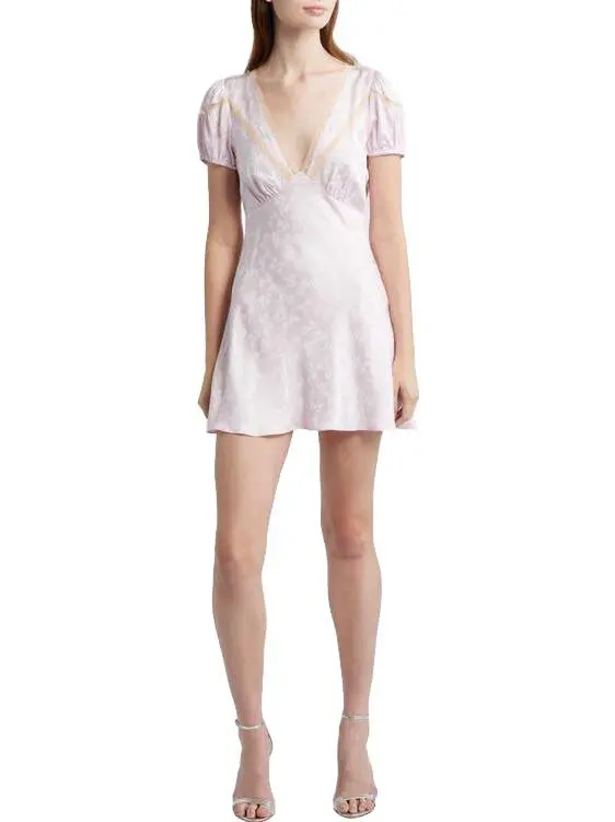 LoveShackFancy Sylara Silk Minidress - Orchid Ice
