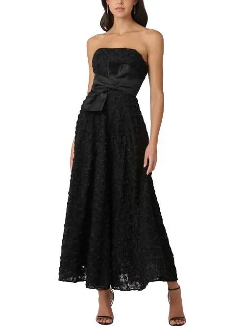 SHOSHANNA MIDNIGHT Midnight India Andes Lace Strapless Dress - Jet
