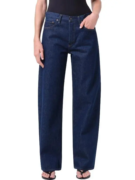 AGOLDE Arc High-waist Wide-leg Jeans - Rinse Rinse Indigo