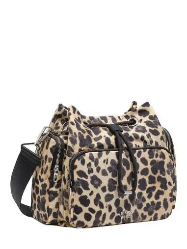 Bimba Y Lola Leopard Nylon Pocket Bucket Bag - Leopard Natural