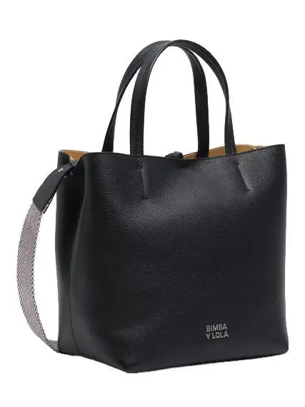 Bimba Y Lola Leather Shoulder Bag - Black