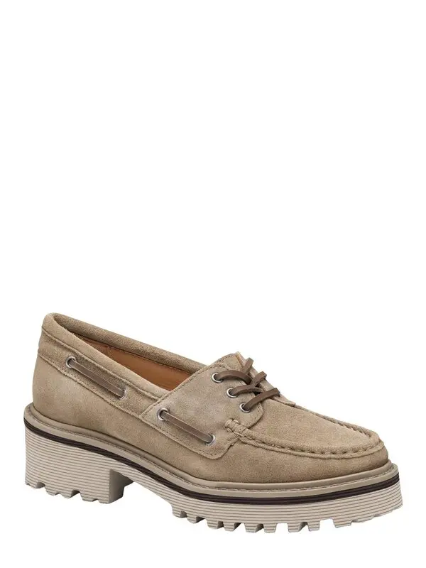 Johnston & Murphy Emmalynn Boat Shoe - Taupe Suede