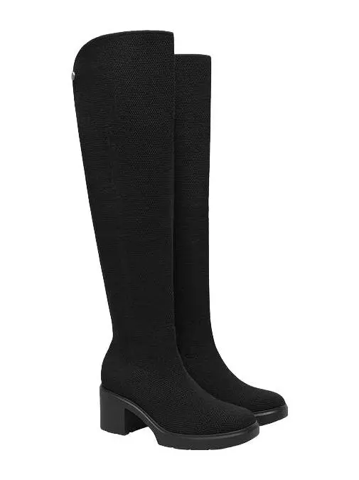 Vivaia Fold-over Square-toe Knee-high Boots - Black