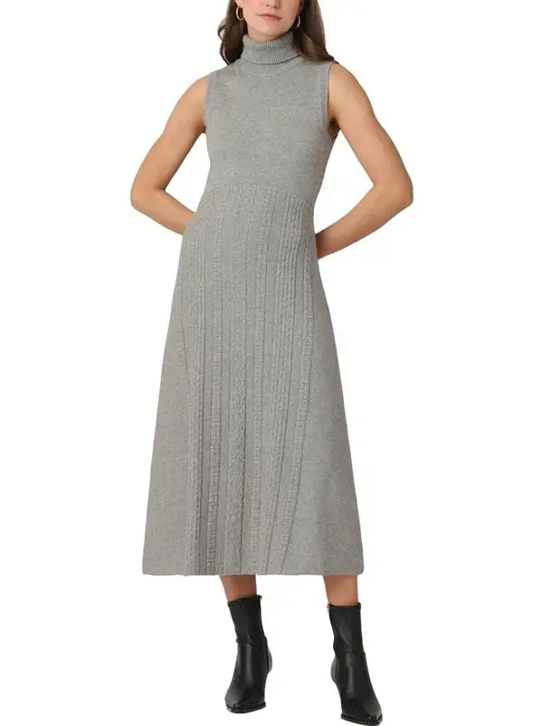 Shoshanna Carmella Cable Knit Dress - Grey