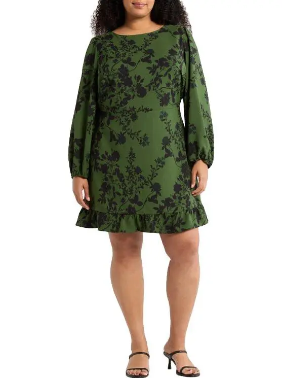 SUGARLIPS Tindrie Long Sleeve Dress - Olive-black