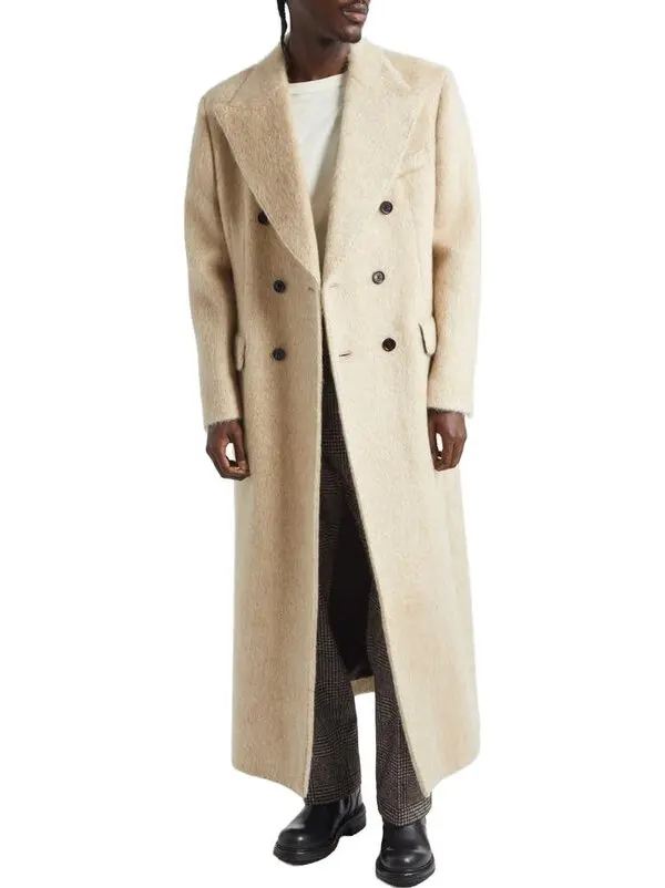 Dolce & Gabbana Double-breasted Longline Coat - S8230 Melange Bianchi-beig