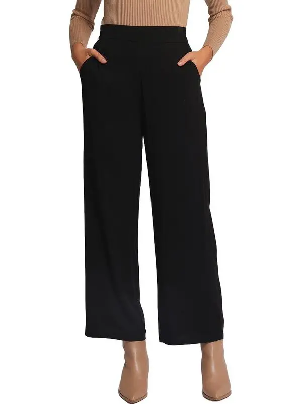 PETAL & PUP Rissa Wide Leg Pants - Black