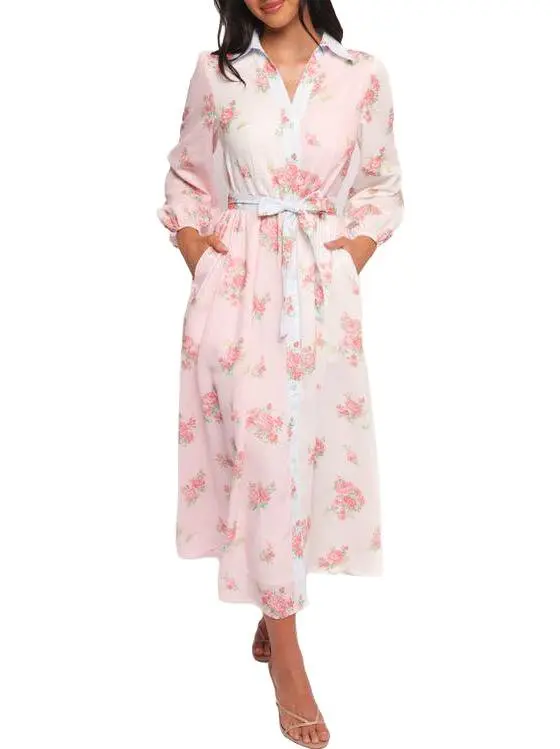 PETAL & PUP Juni Print Long Sleeve Maxi Dress - Floral