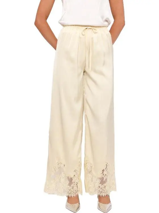 PETAL & PUP Viola Drawstring Waist Wide Leg Pants - Yellow
