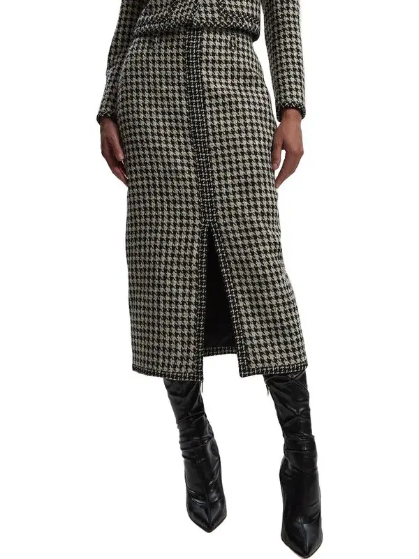 Karen Millen Tweed Belted Pencil Skirt - Multi
