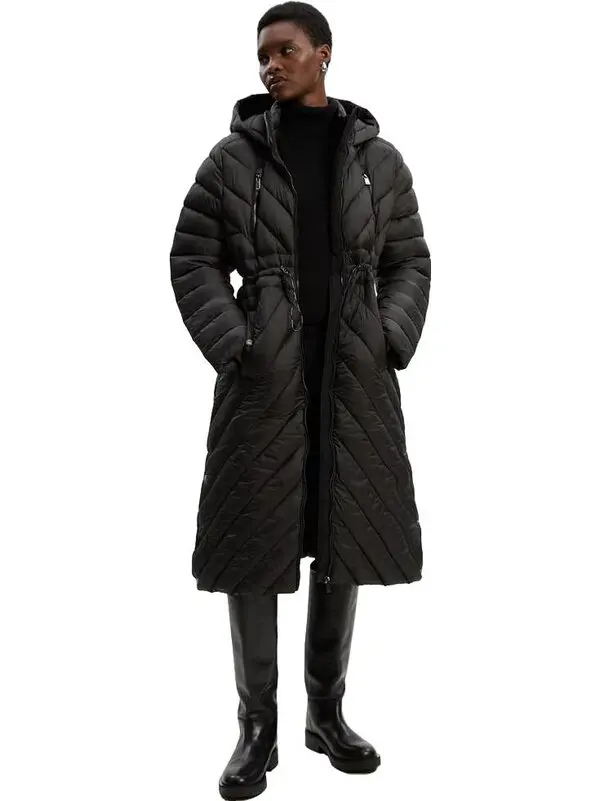 Karen Millen Petite Packable Knee Length Coat - Black