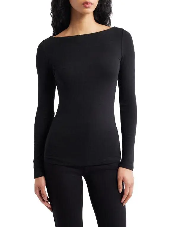 ARTLESS FOREVER Lane Boat Neck Top - Black