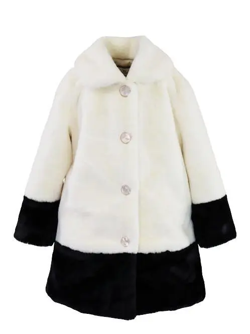 WIDGEON Faux Fur Snap Front Coat - Vanilla Puff