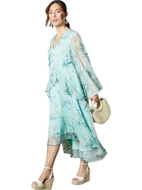 Coast Volume Frill Maxi Dress - Sage