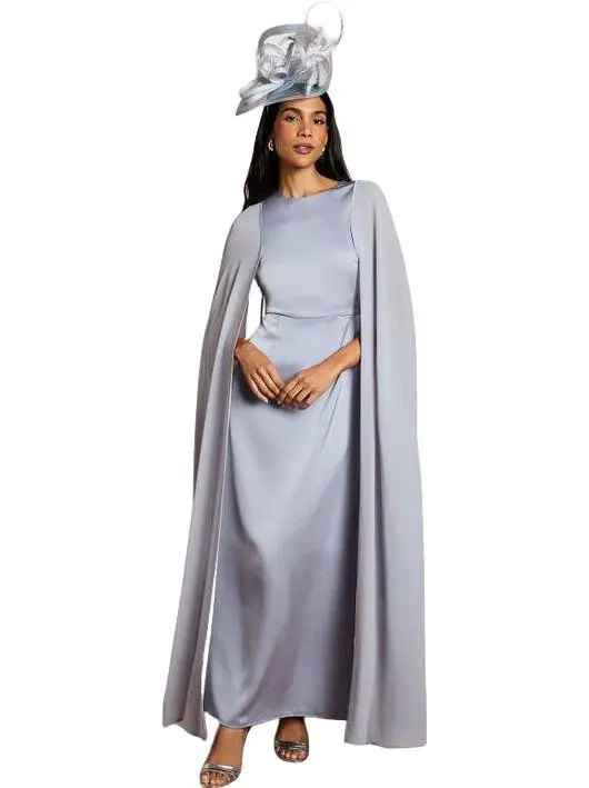 Coast Sleeveless Cape Maxi Dress - Pale Blue