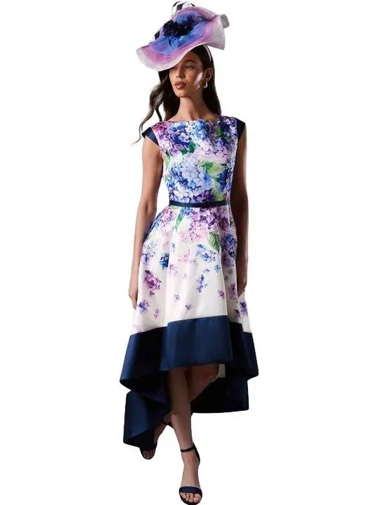 Coast Twill Hi-lo Floral Midi Dress - Multi