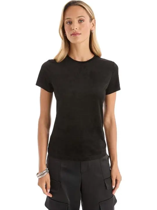 THE NOLI SHOP Amaya Suede T-shirt - Black