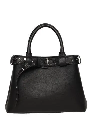Walter Baker Brooks Studded Leather Satchel - Black