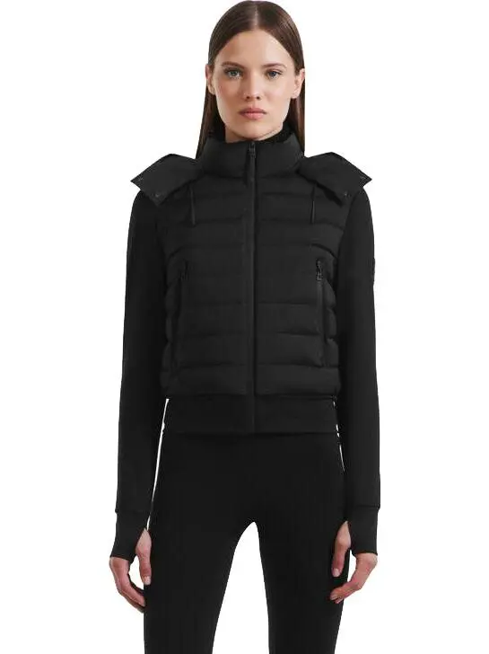 Rudsak Cassa Light Down & Neoprene Crop Jacket - Black