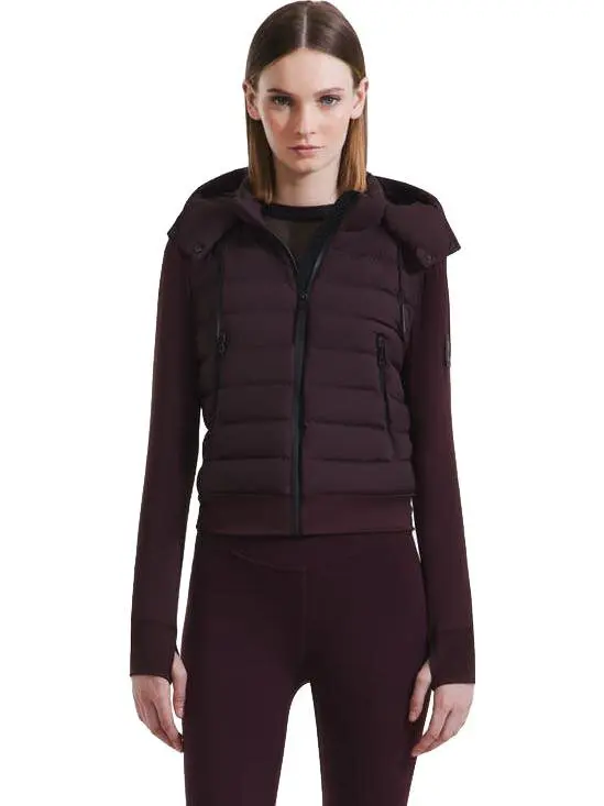 Rudsak Cassa Light Down & Neoprene Crop Jacket - Bordeaux