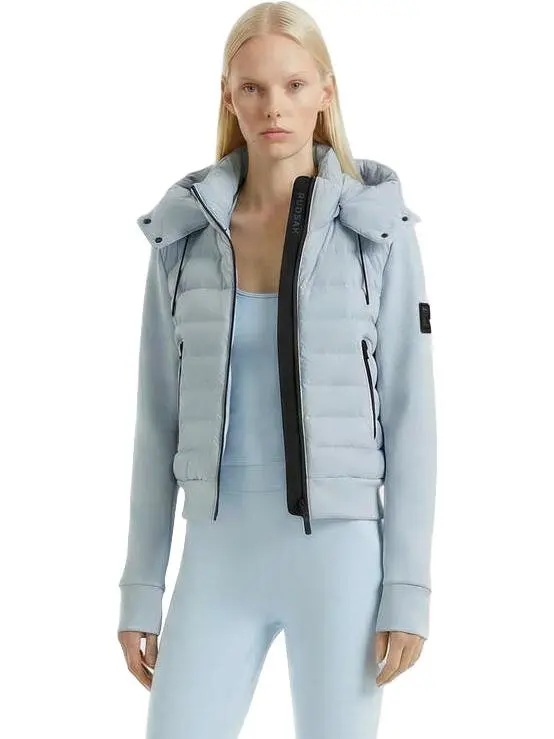 Rudsak Cassa Light Down & Neoprene Crop Jacket - Powder Blue