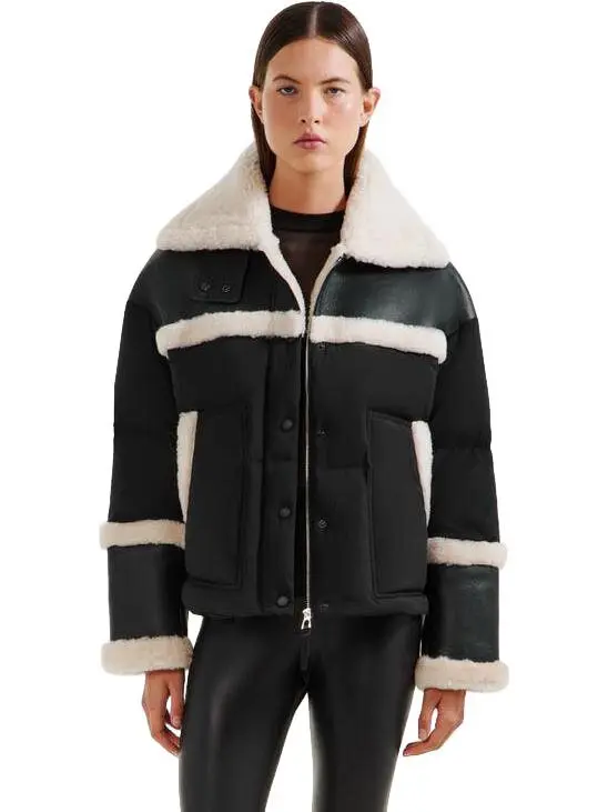 Rudsak Shirley Down & Shearling Puffer - Black