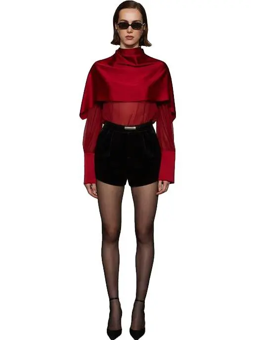 ET OCHS Theo Velvet Shorts - Black