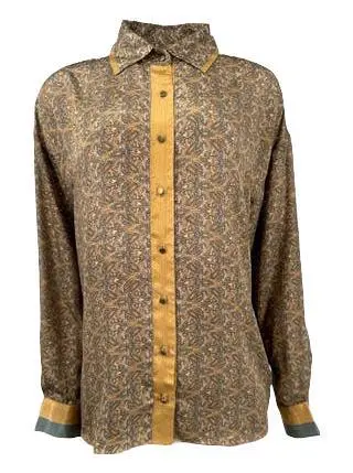 MONZLAPUR Paisley Print Long Sleeve Shirt - Mustard