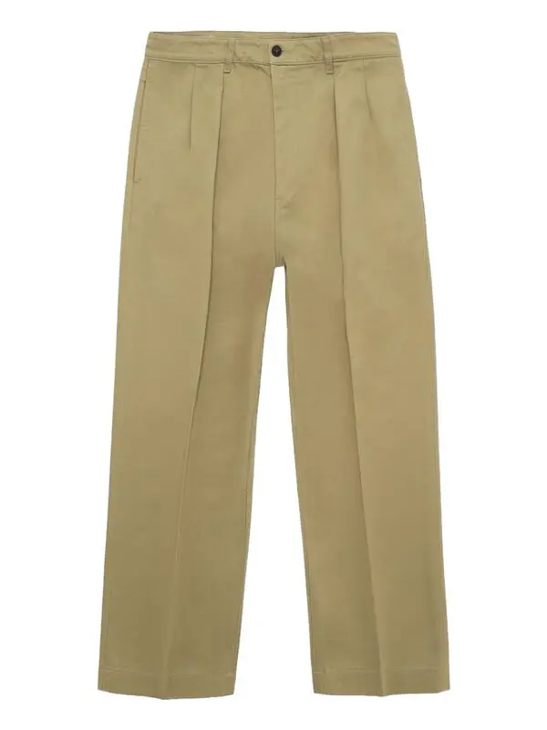 FORTELA New York Heavyweight Cotton Gabardine Pleated Trousers - Sand