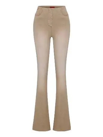 PCFG Coated Flare Pants - Beige