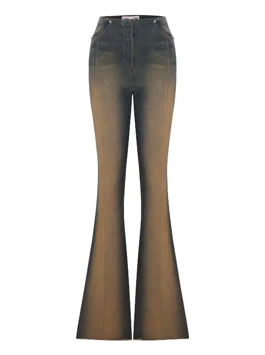PCFG Coated Flare Pants - Blue