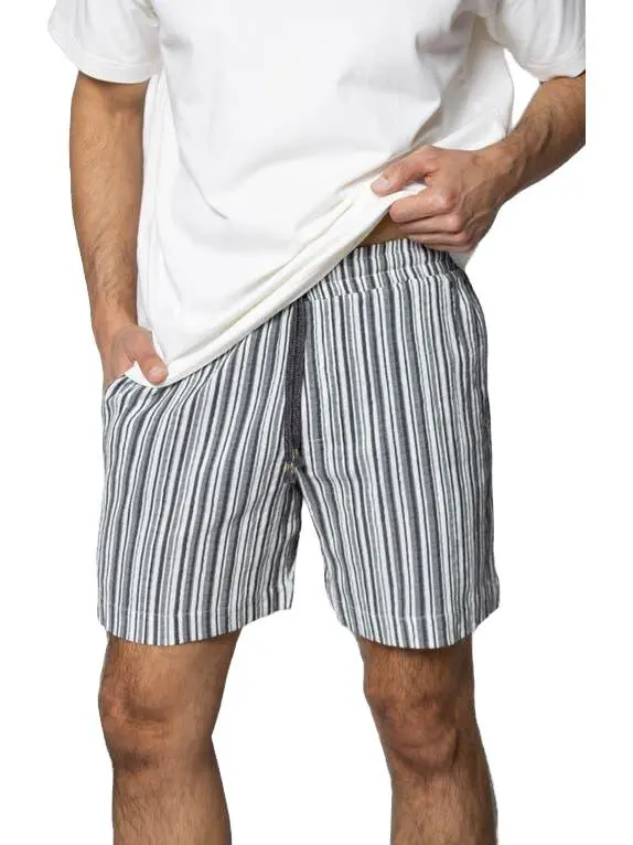 LEISURE LAB Boca Striped Shorts - Moonlight