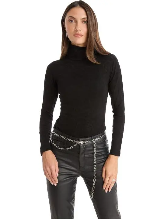 THE NOLI SHOP Alina Rose Turtleneck Top - Black