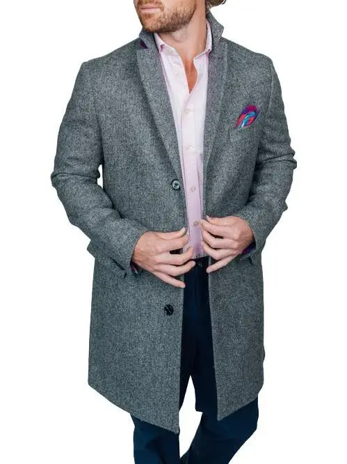 KOY CLOTHING Long Sleeve Wool Collared Coat - Grey