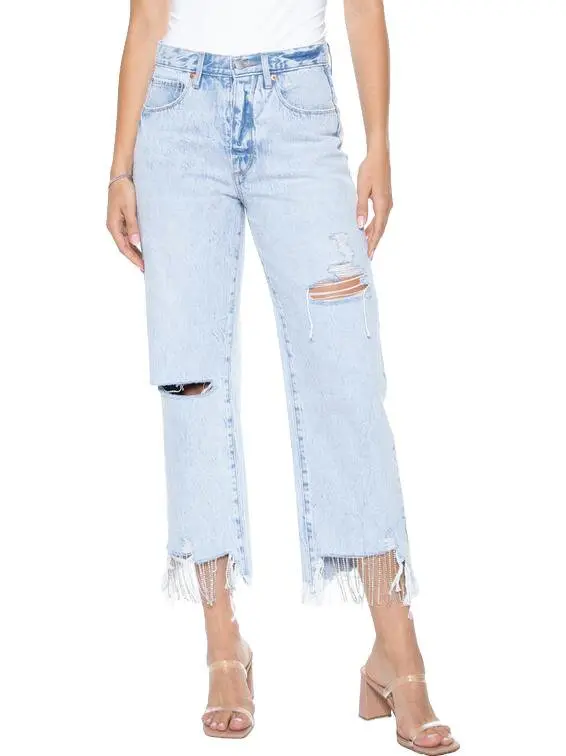BLUE REVIVAL Nash Vegas Embellished Crop Jeans - Maui