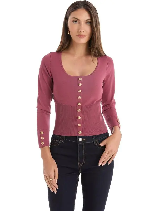 THE NOLI SHOP Edie Knit Top - Sangria