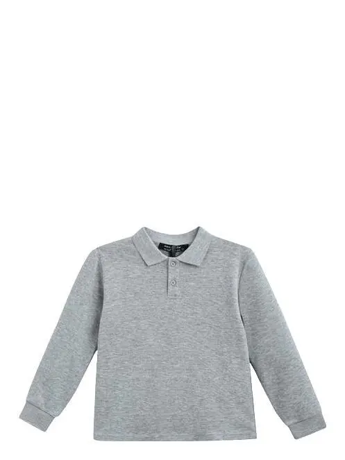 MOUSTACHE Long Sleeve Polo Shirt - Grey