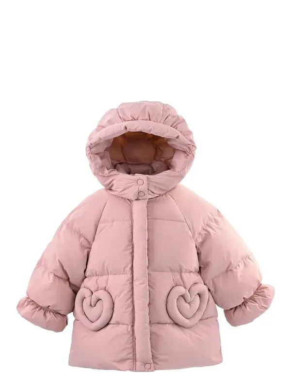 MIMI TUTU Glow Heart-pocket Puffer Jacket - Pink