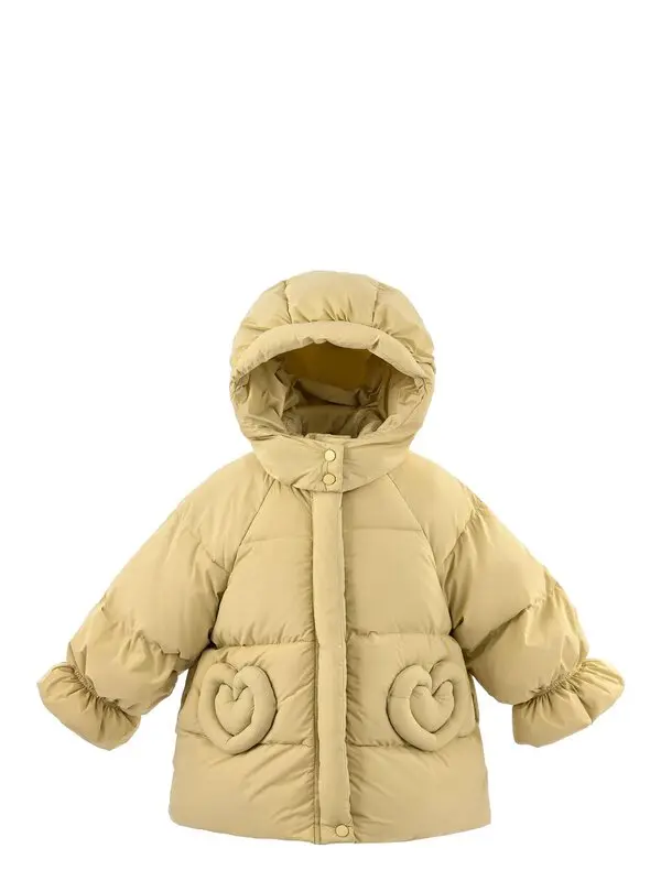 MIMI TUTU Glow Heart-pocket Puffer Jacket - Yellow