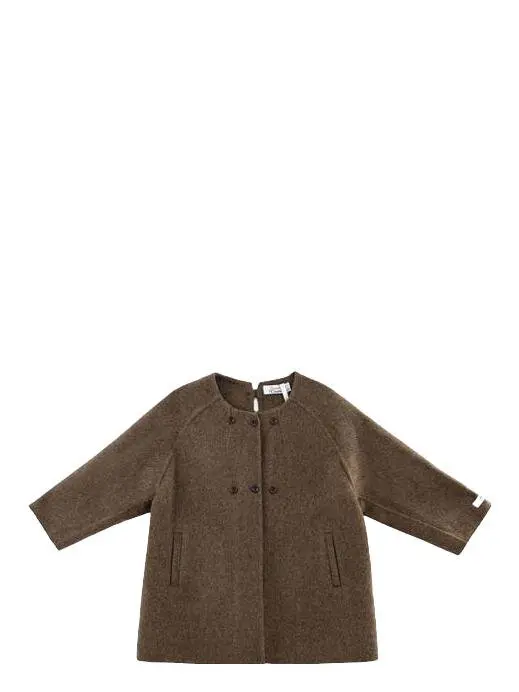 SWEET CACTUS Wool A-line Coat With Tie Detail - Brown