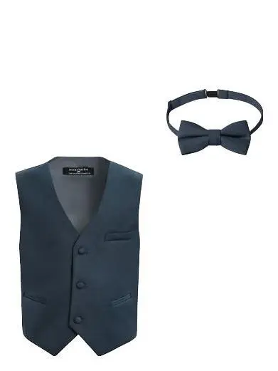 MOUSTACHE Vest And Bow Tie Set - Navy