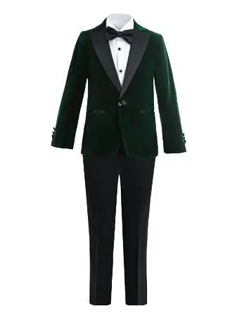 MOUSTACHE Velvet Suit With Peak Lapel - Green